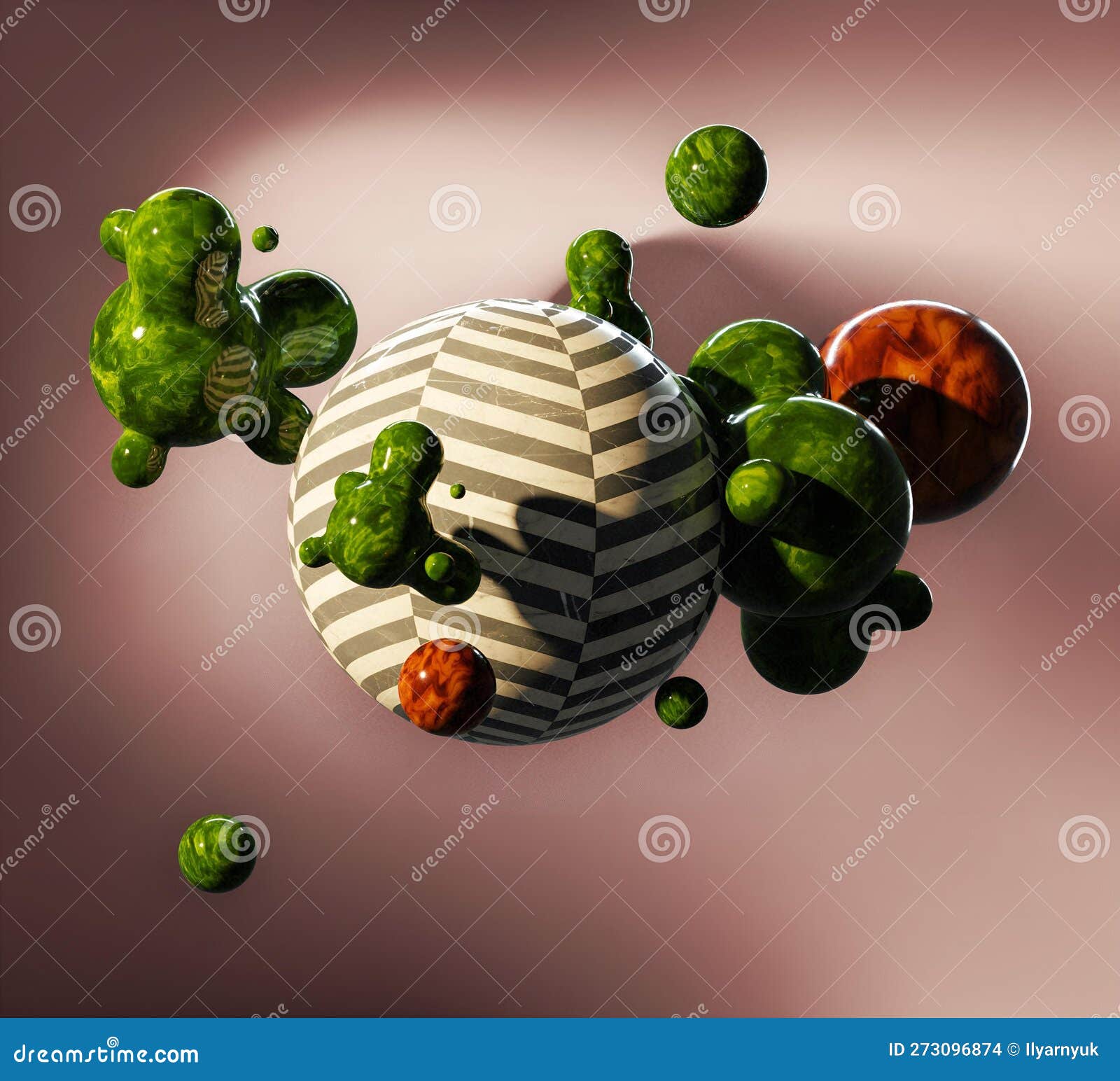 Abstraction Render, 3d Illustration, Geometric Shapes Concept Stock ...