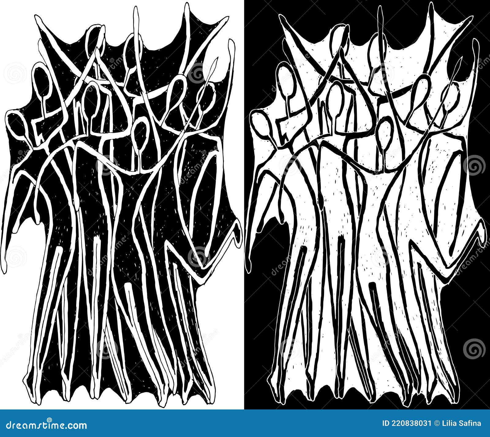 Abstraction Silhouettes of People in Motion Stock Vector - Illustration ...