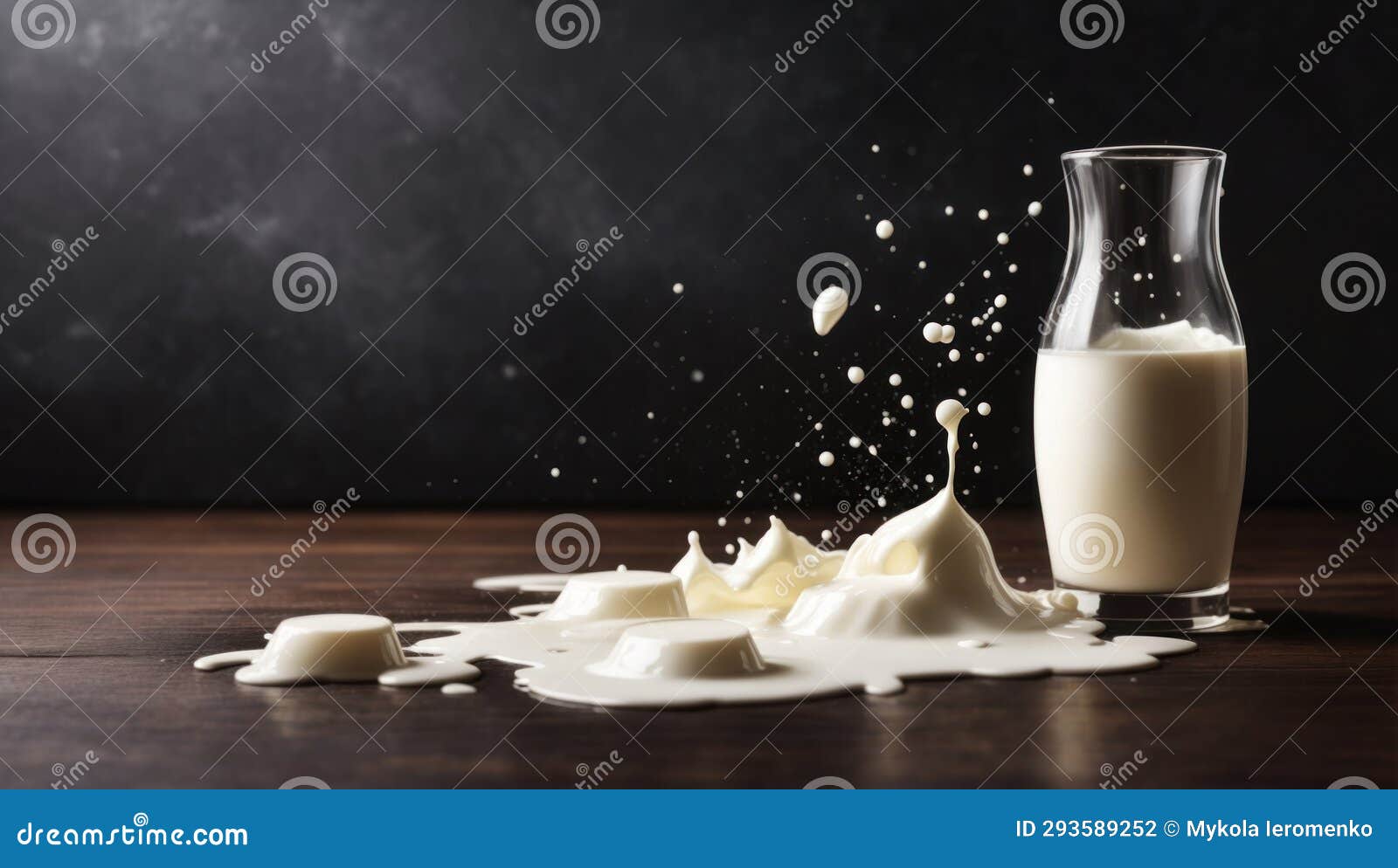 Spilled Milk Mistake Wooden Table Copyspace Stock Illustration ...