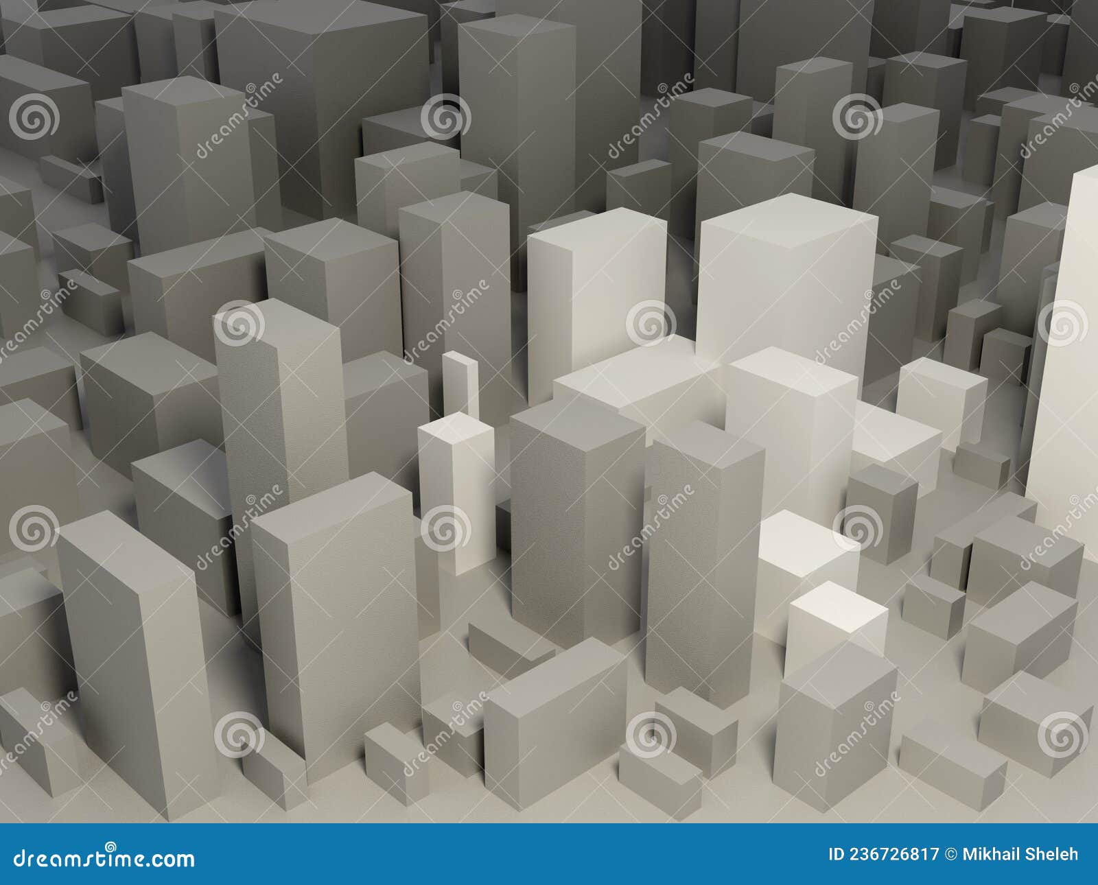 Gray Monotonous Rectangular Buildings within the Concrete City. Stock ...