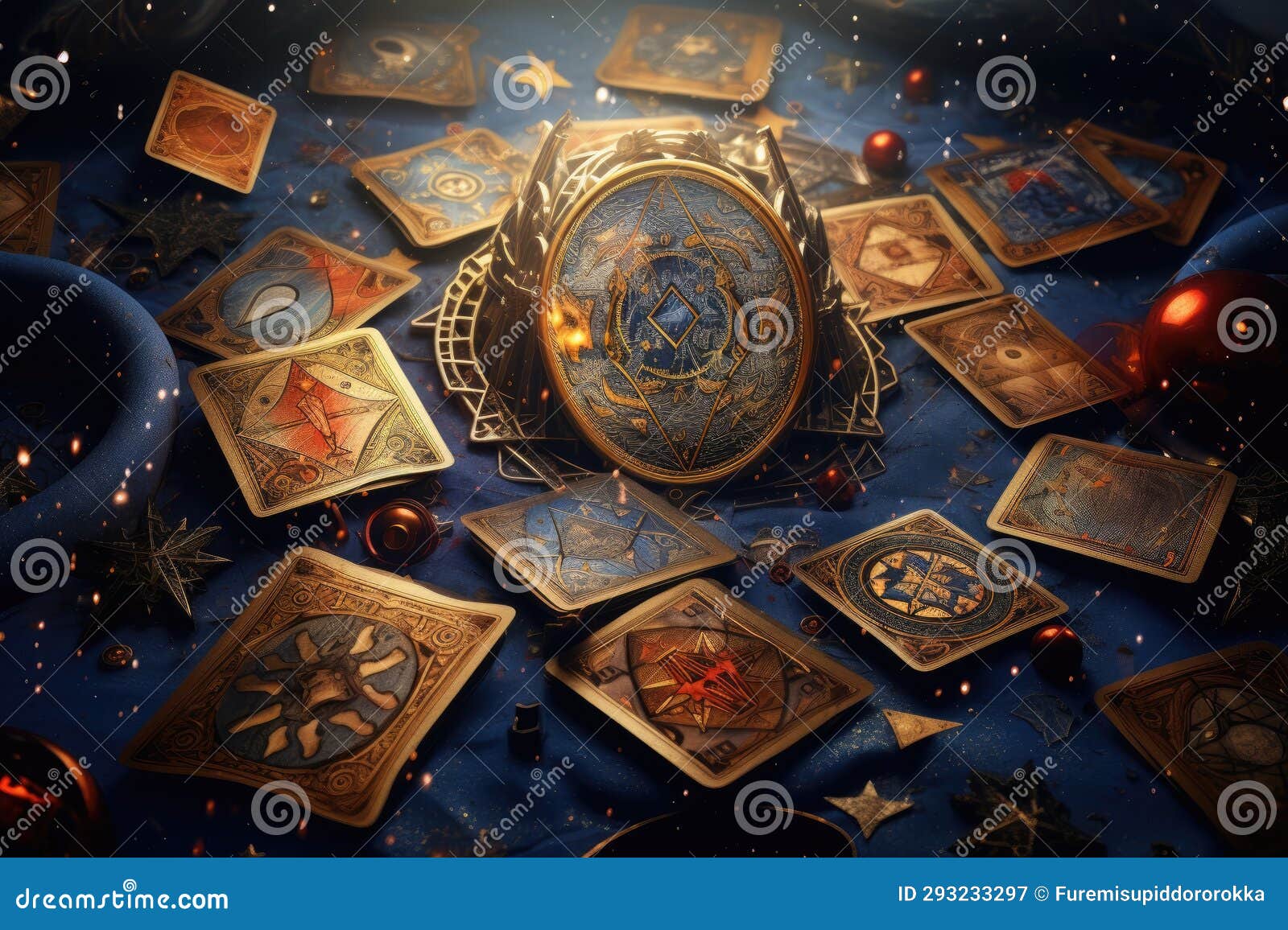 Abstraction Using Tarot Symbols and Fortune Telling Cards Stock ...