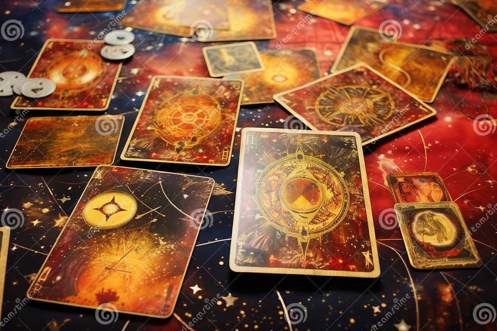 Abstraction Using Tarot Symbols and Fortune Telling Cards Stock ...