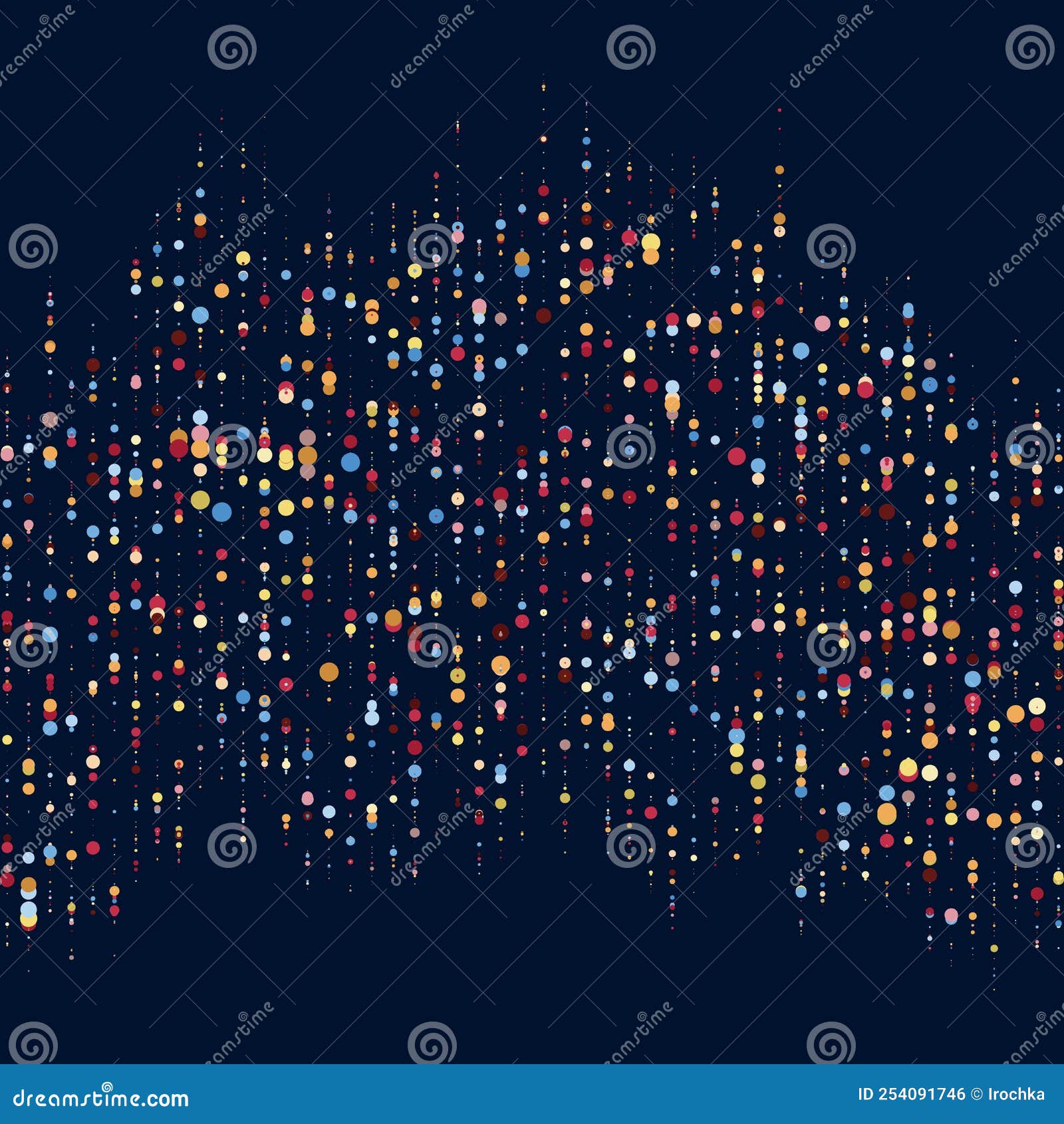 Abstractly Arranged Dots on Blue Background. Stock Illustration ...