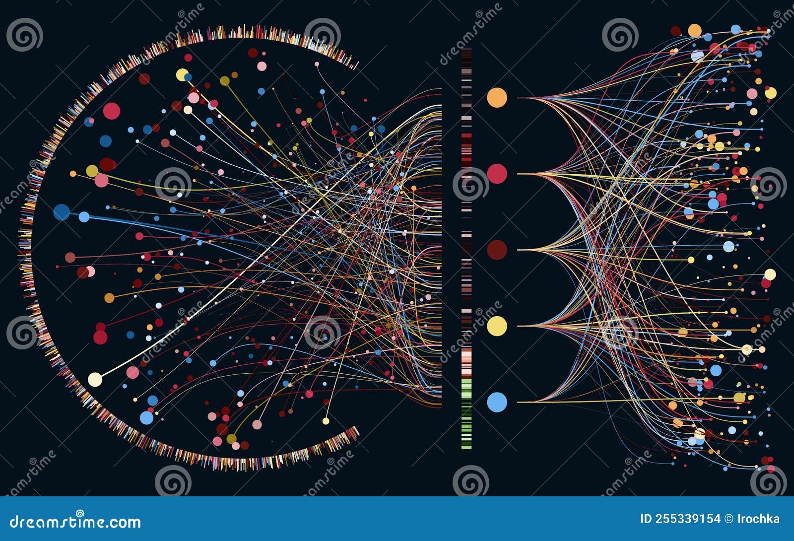 Abstractly Arranged Dots are Connected by Lines Stock Vector ...