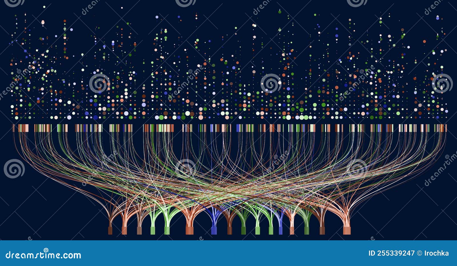 Abstractly Arranged Dots are Connected by Lines Stock Vector ...