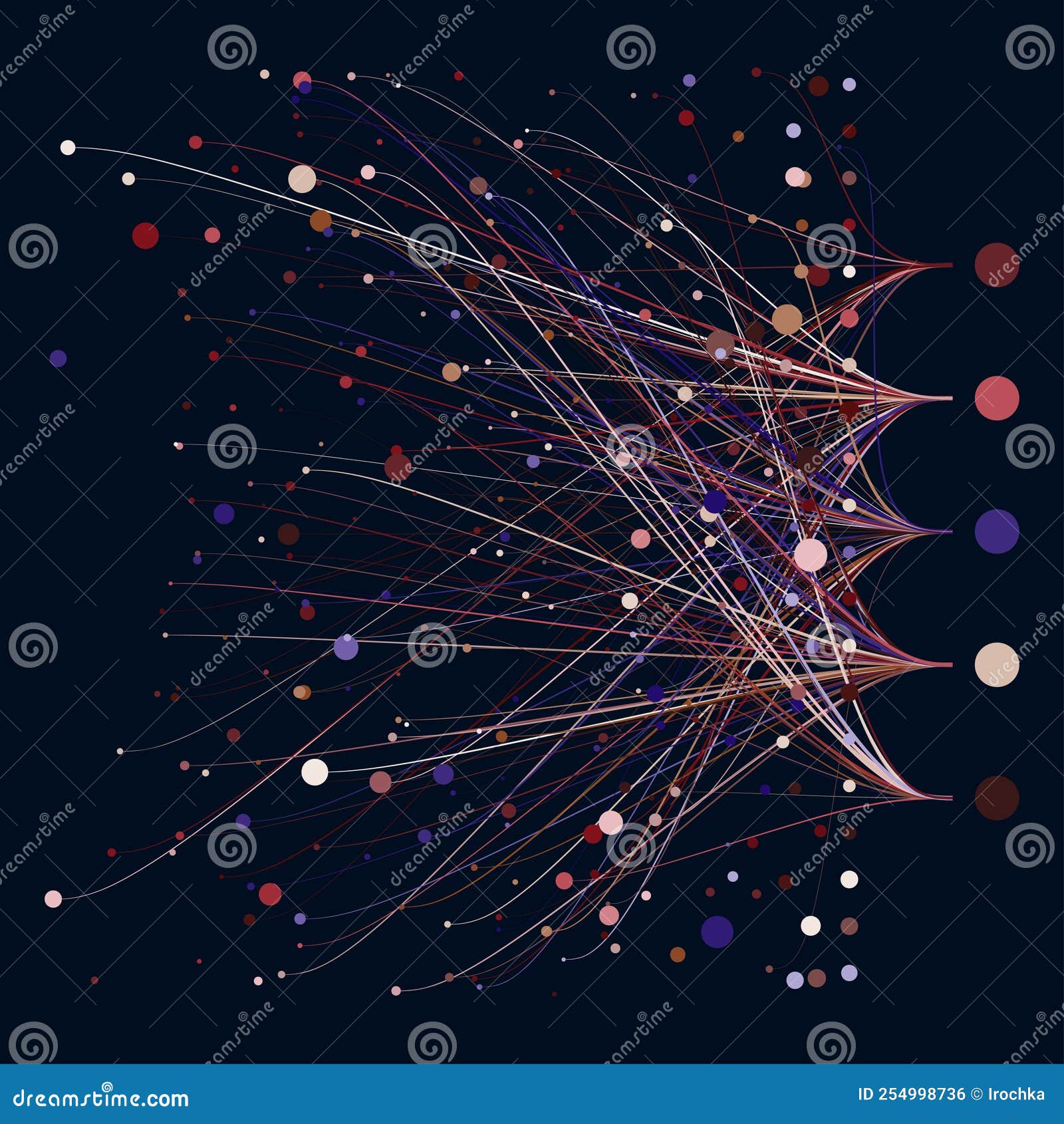 Abstractly Arranged Dots are Connected by Lines Stock Vector ...
