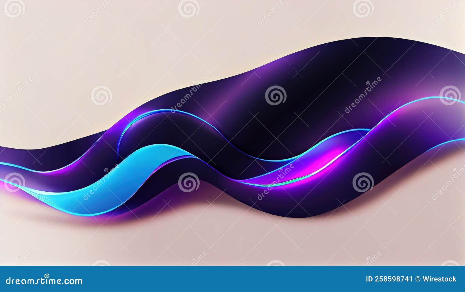 Abstractly Shaped Illustration of Wavy Lines in Purple and Blue Stock ...