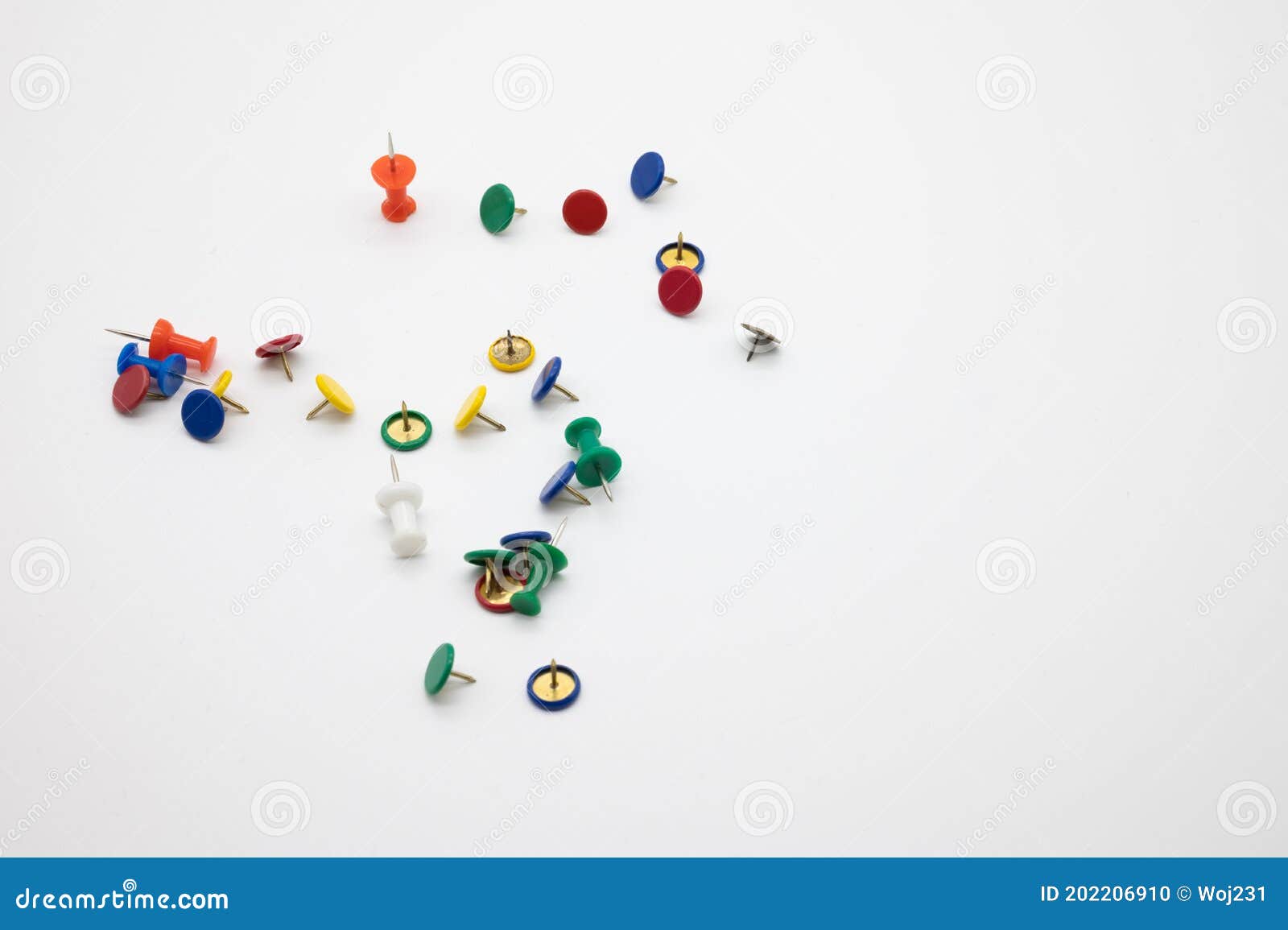 Colored Pins on a White Background Stock Photo - Image of bright ...