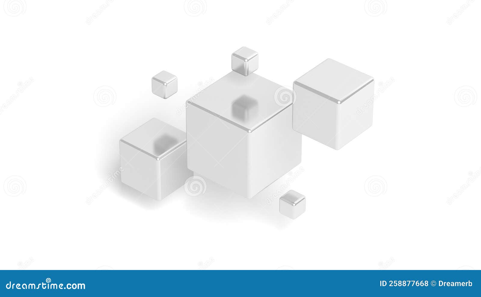 Abstracts Cubes Isolated on White Background. Silver Stock Illustration ...
