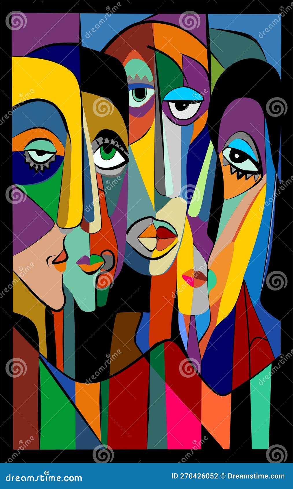 22-282- abstracts facess stock vector. Illustration of lines - 270426052