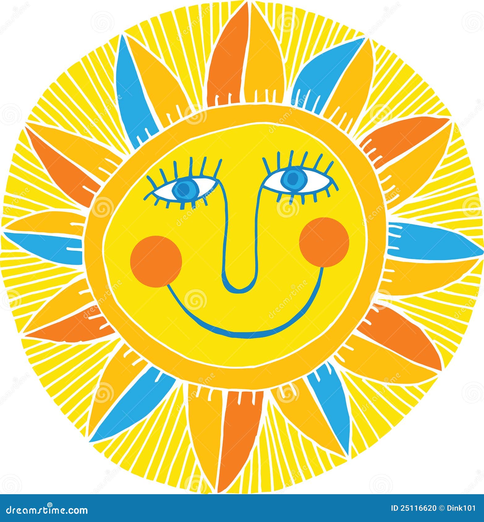 Abstraiga el sol sonriente ilustración del vector. Ilustración de ...