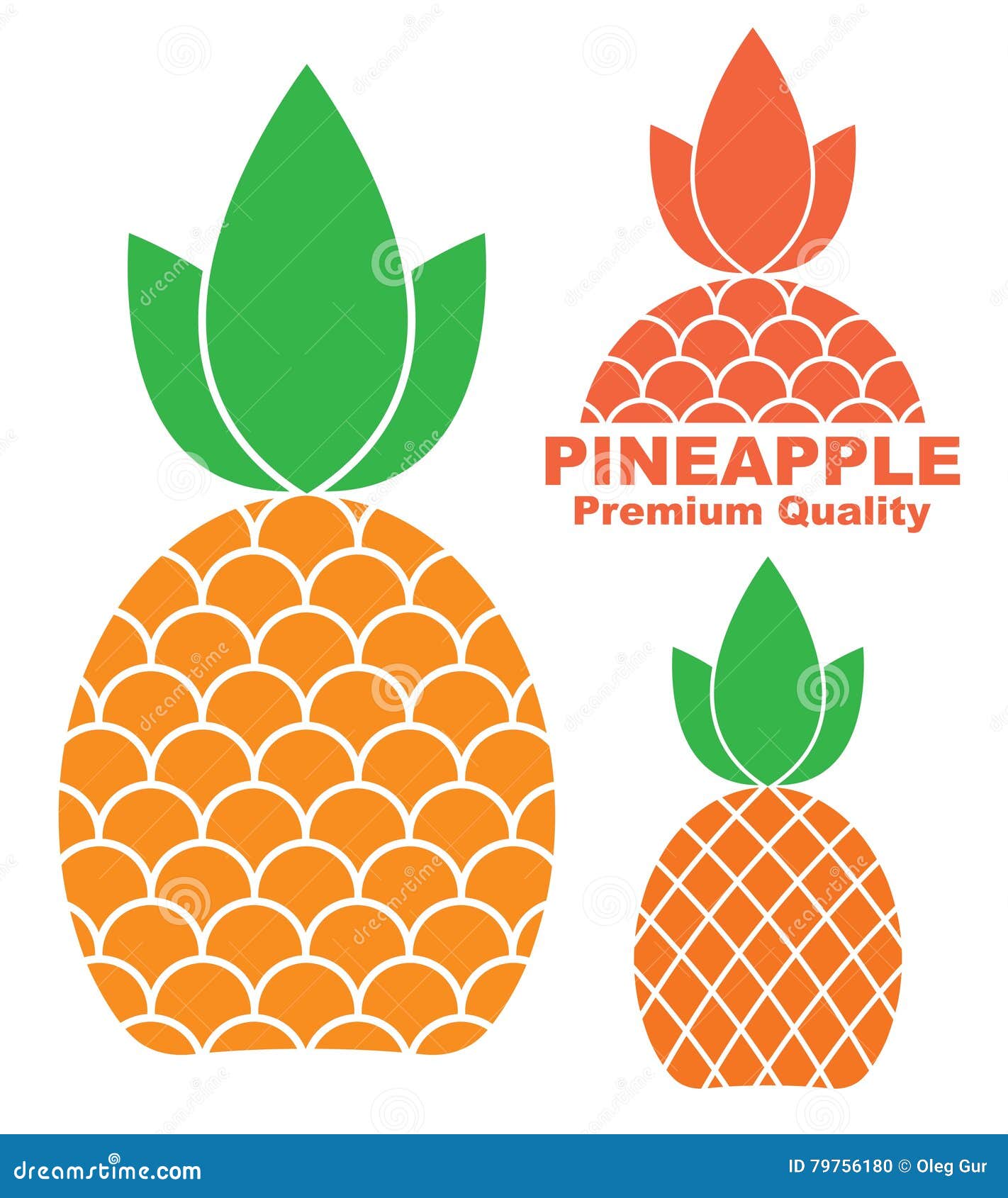 Abstrakt ananas symbol vektor illustrationer. Illustration av orange ...