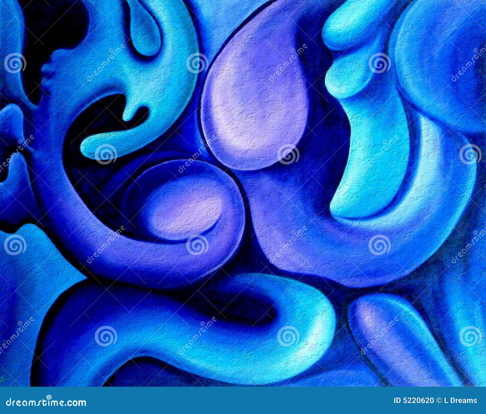 Abstrakt Blå Organisk Målning Stock Illustrationer - Illustration av ...