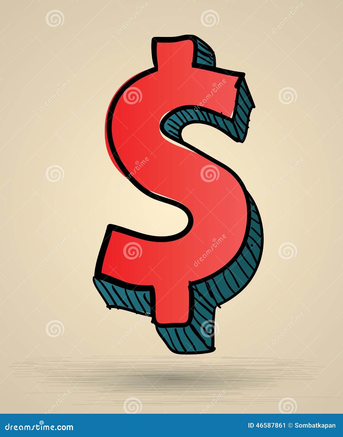 Abstrakte Dollarzeichen-Vektor Illustration Vektor Abbildung ...