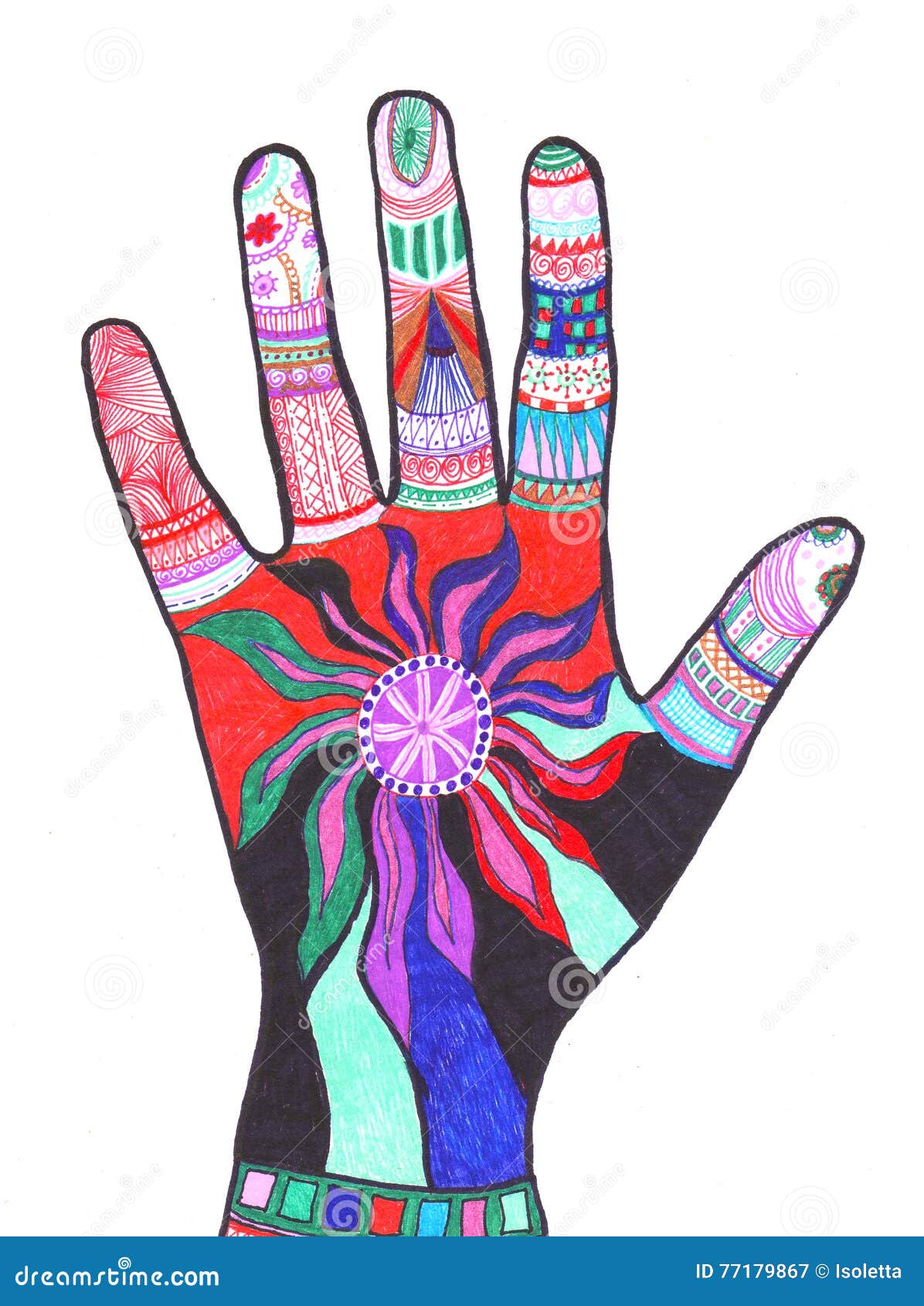 Abstrakte Hand Gezeichnete Hand Stock Abbildung - Illustration von ...