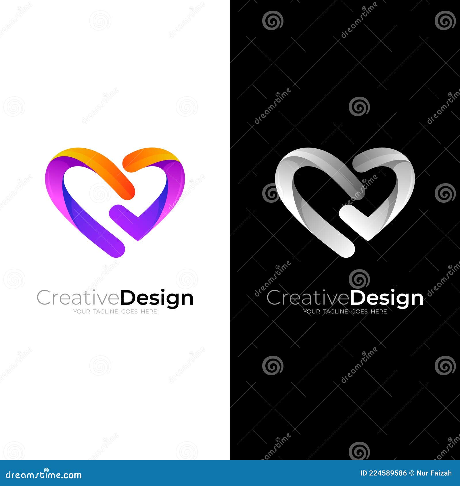 Abstrakte Liebe Logo Vorlage 3d Logos Bunte Symbole Vektor Abbildung ...