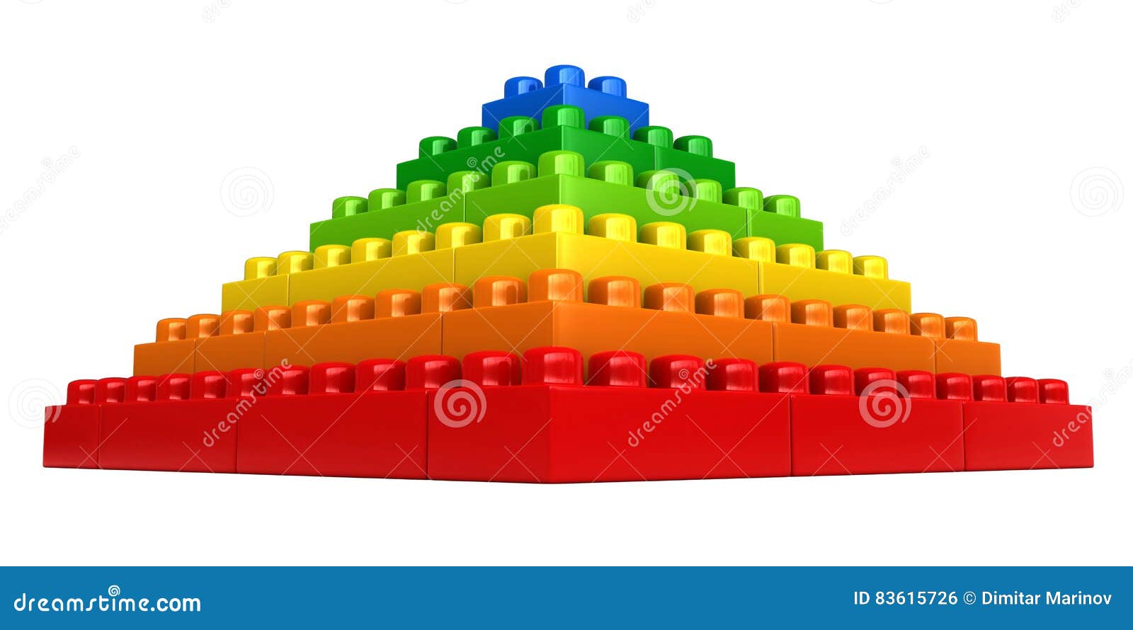 Abstrakte Pyramide Von Den Plastikbausteinen Stock Abbildung ...