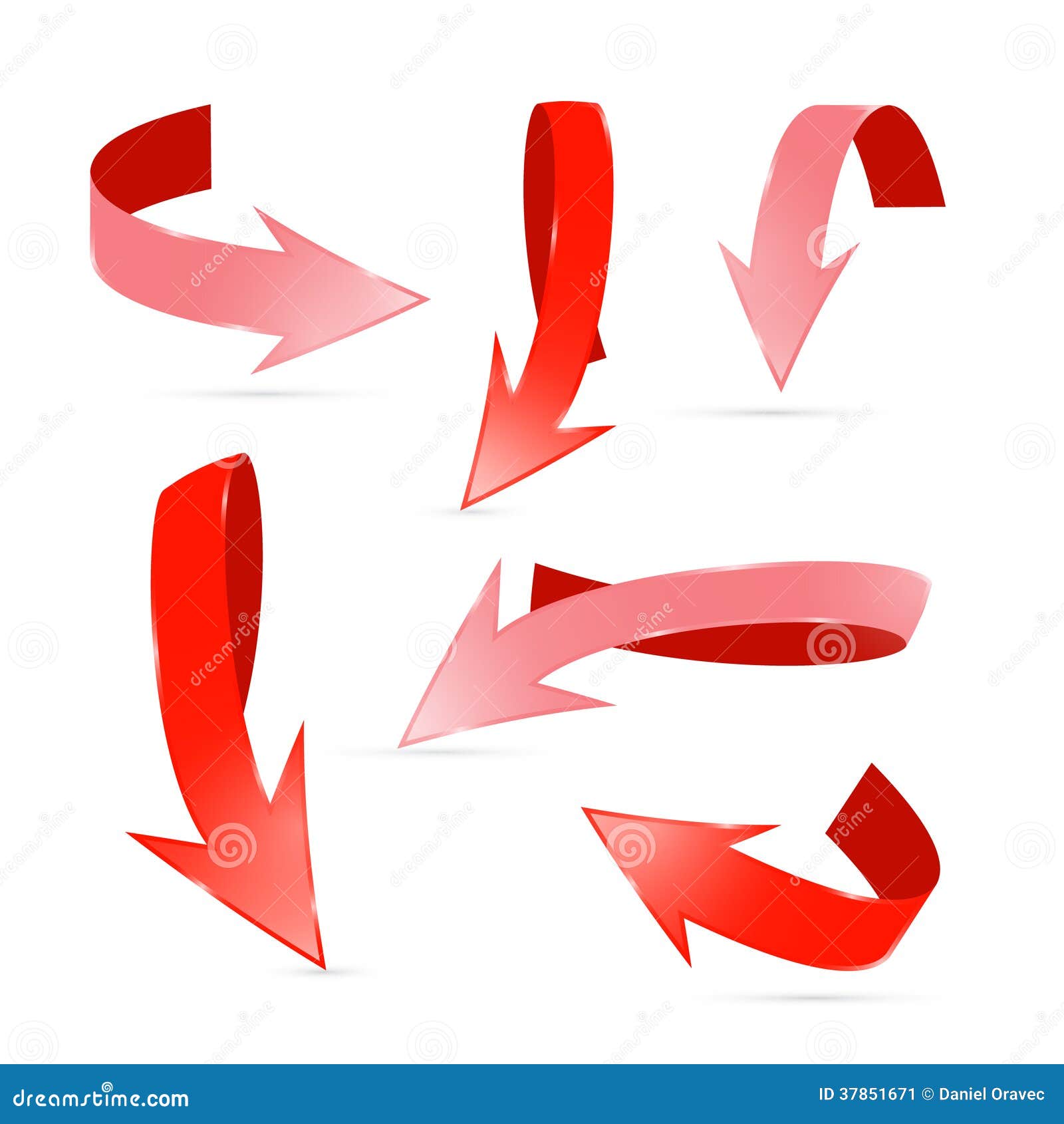 Abstrakte Rote Pfeile 3d Eingestellt Vektor Abbildung - Illustration ...