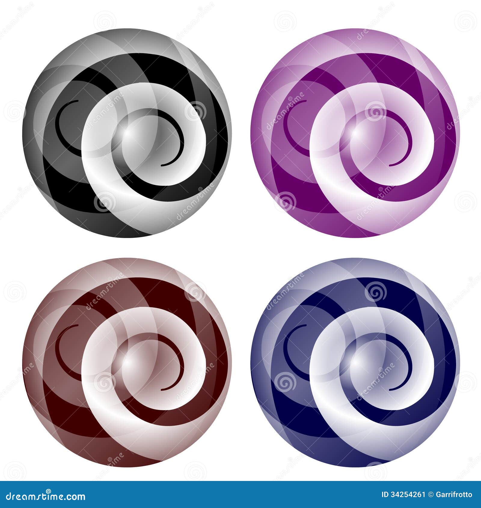 Abstrakter Ball Vier Mit Spirale Vektor Abbildung - Illustration von ...