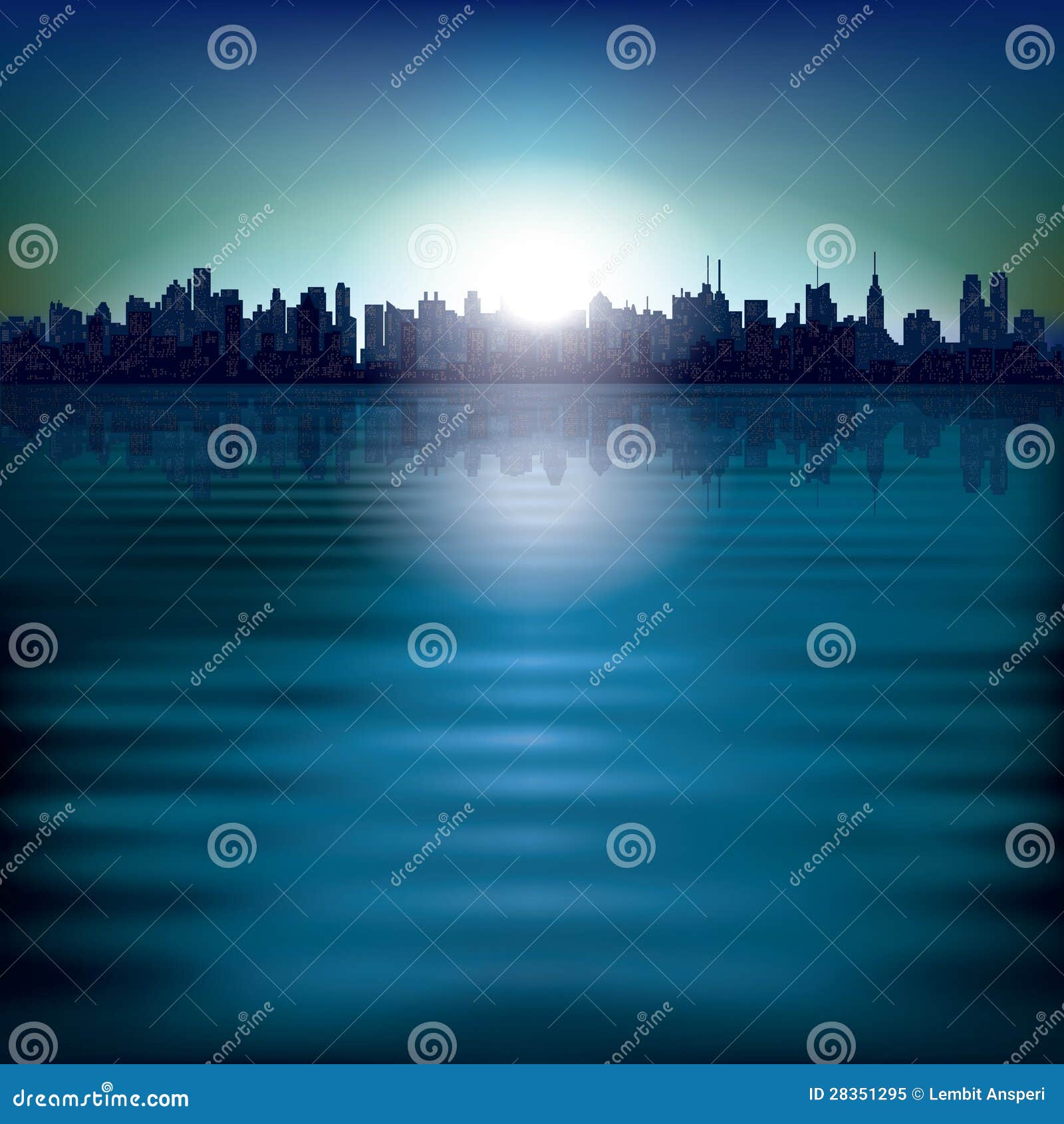 Abstrakter Hintergrund Mit Schattenbild Der Stadt Vektor Abbildung ...