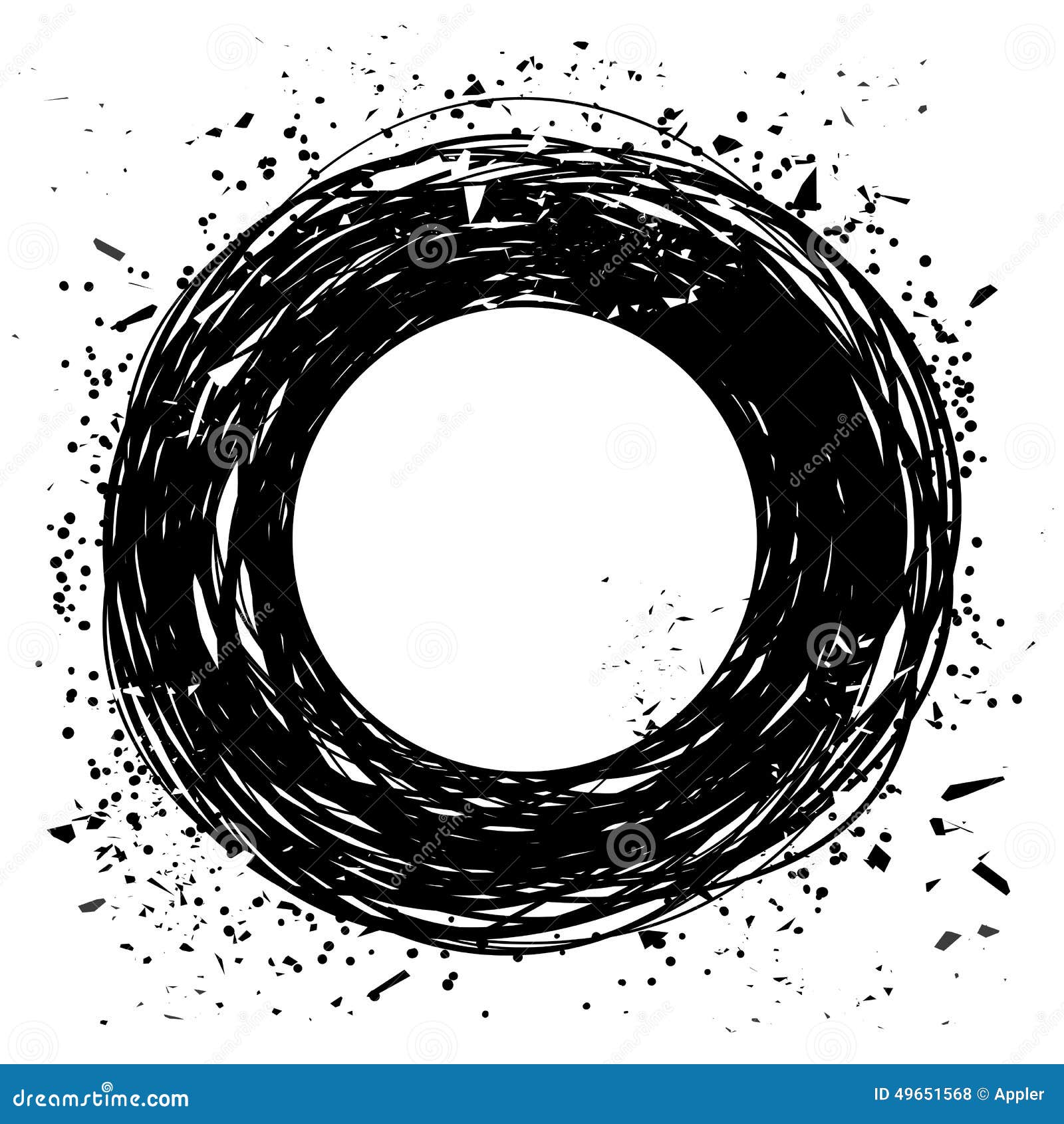 Abstrakter Schwarzer Kreis Mit Spritzt Vektor Abbildung - Illustration ...