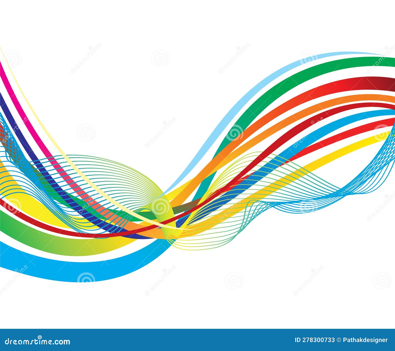 Abstrat Artistic Creative Rainbow Line Wave Stock Vector - Illustration ...