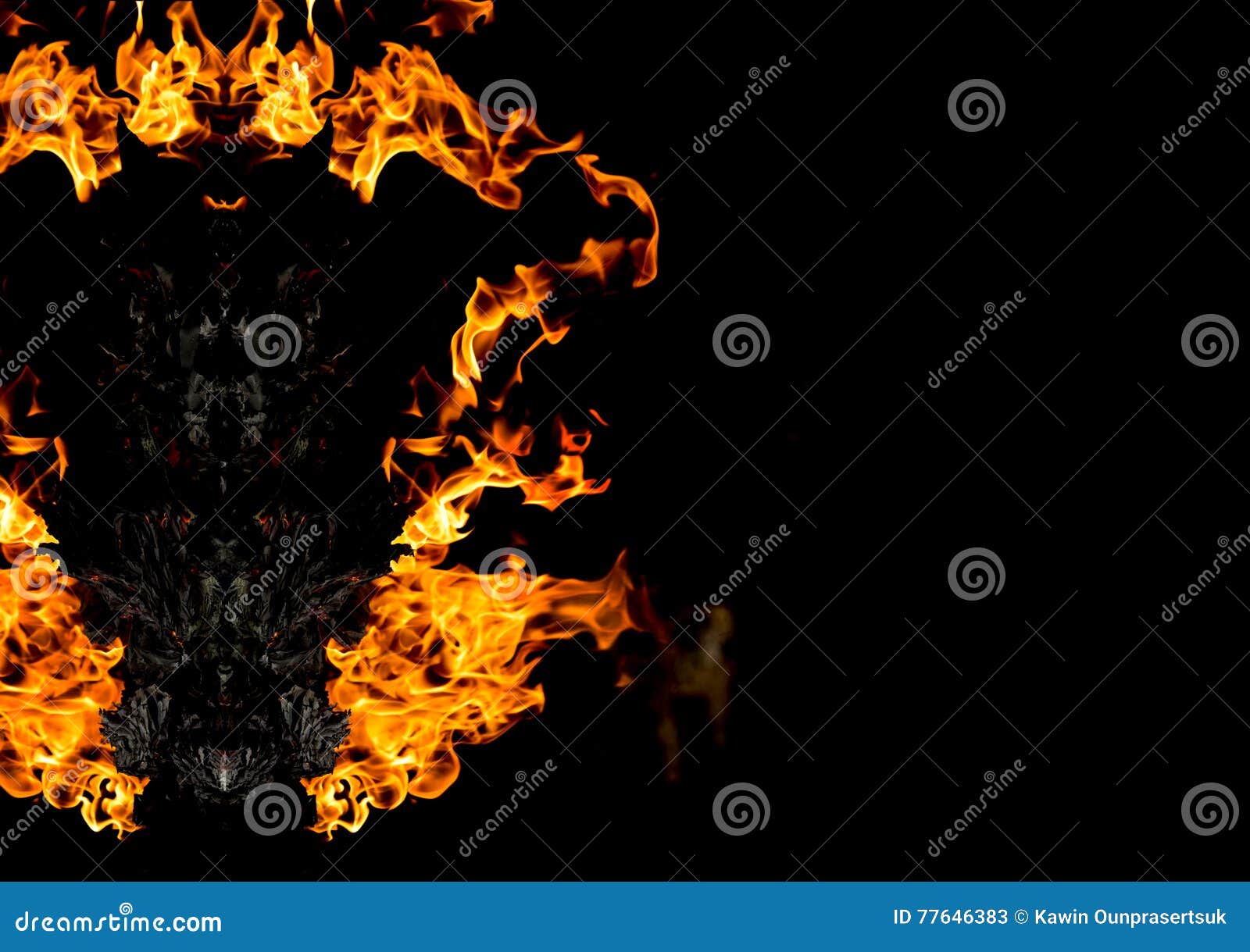 Abstrat Devil Face from Fire on Darkness Stock Image - Image of heat ...