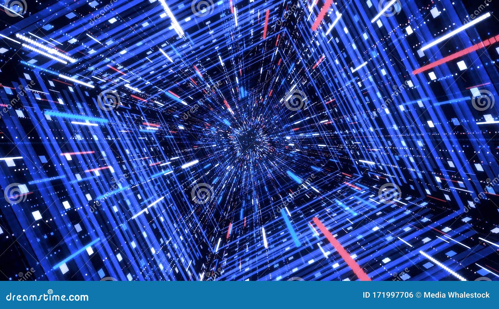 Abstrat Hyper Jump Through Blue Stars Into The Universe, Seamless Loop ...