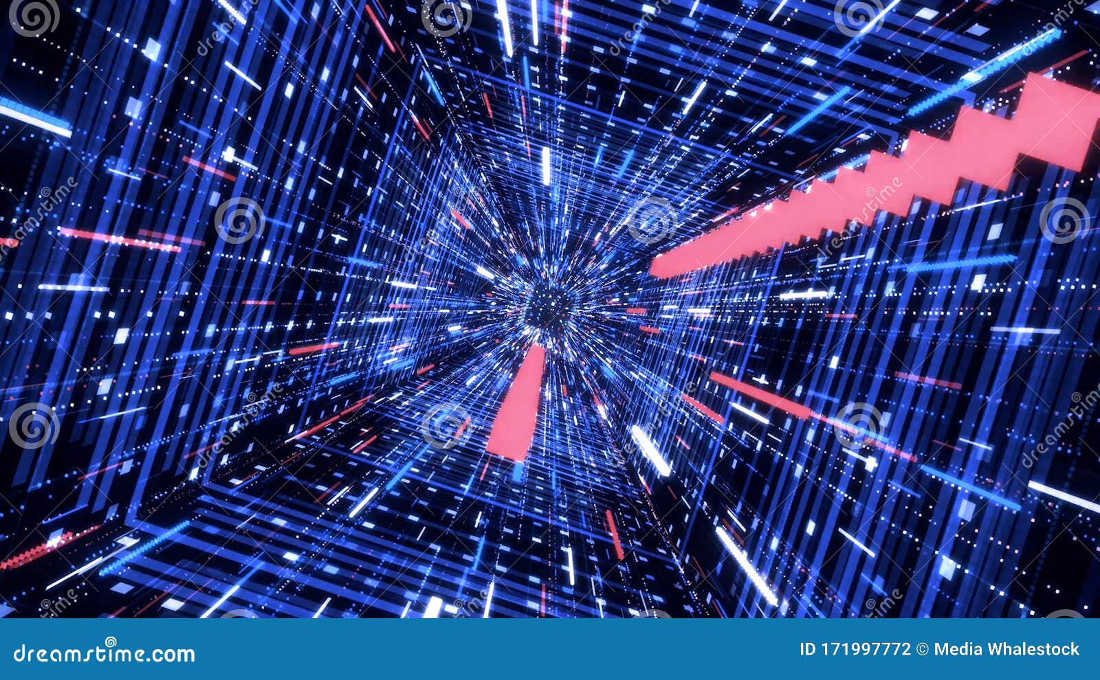 Abstrat Hyper Jump Through Blue Stars Into The Universe, Seamless Loop ...