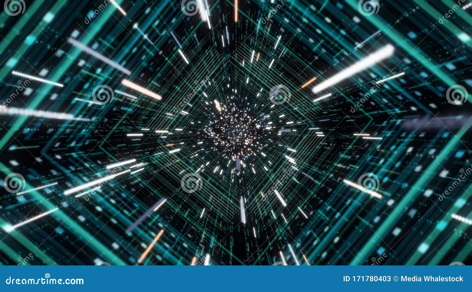 Abstrat Hyper Jump Through Blue Stars Into The Universe, Seamless Loop ...