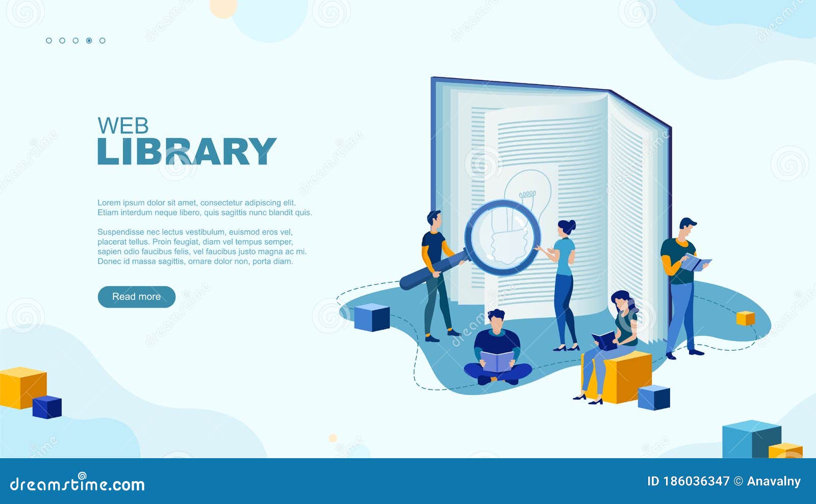 Web Library Page Concept. Education. Knowledge. Science. Digital ...