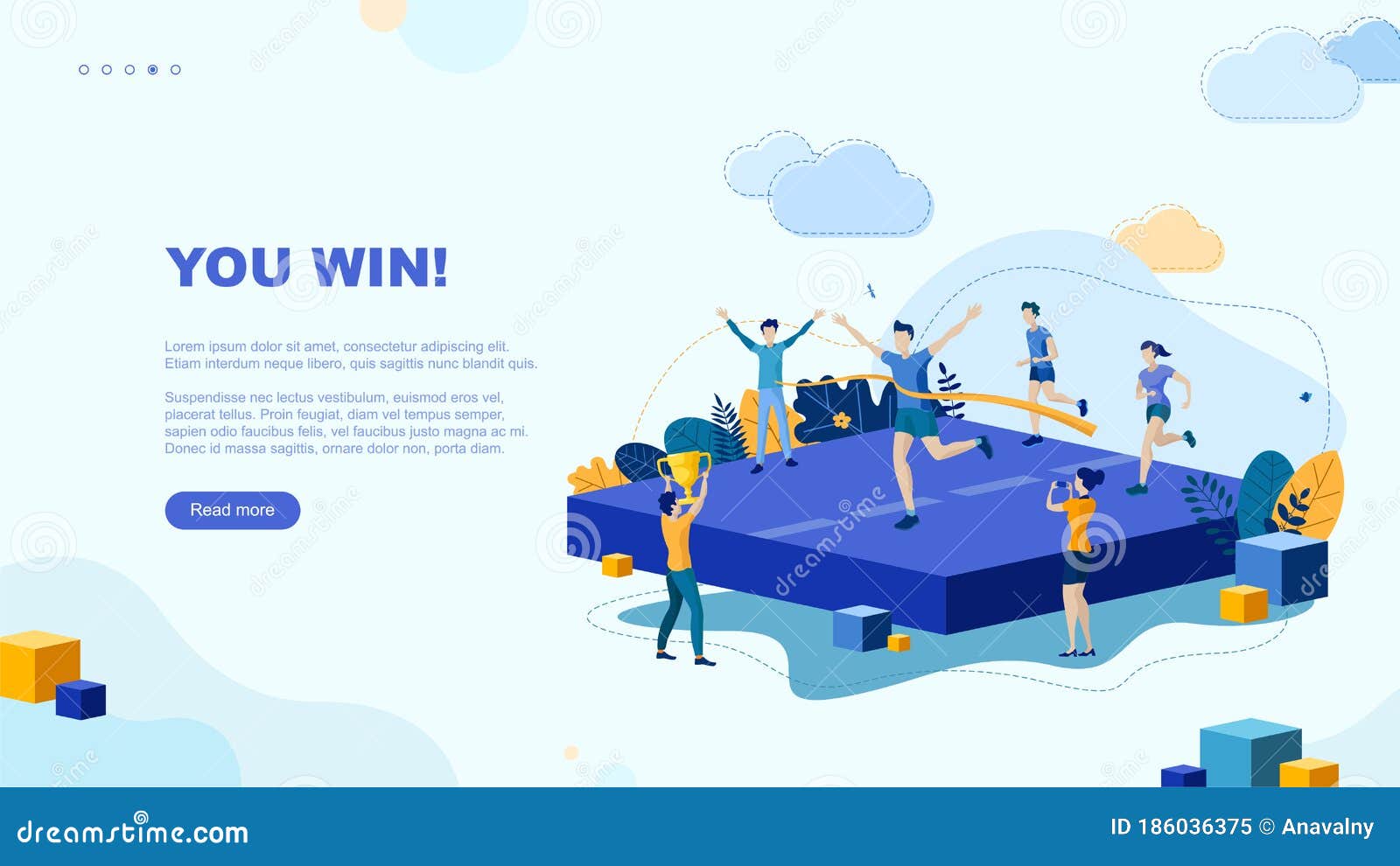 You Win Page Concept. Victory. Goal Achievment. Challenge. Cup Reward ...