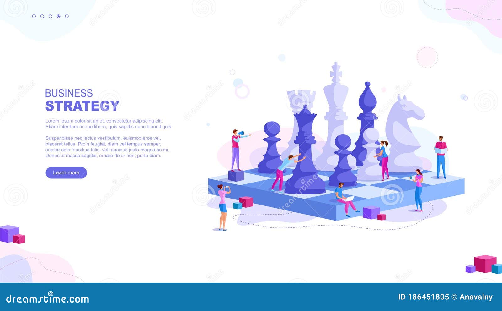 Business Strategy Page Concept. Teamwork and Competition. Chess Game ...