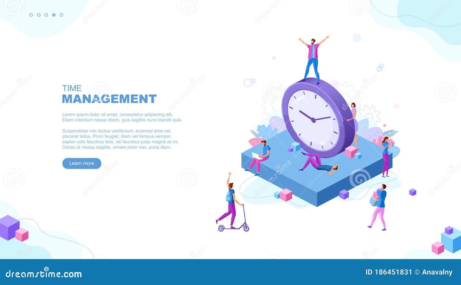 Time Management Page Concept. Time To Work. People Use Time in ...