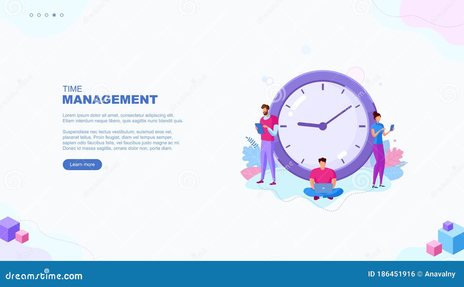 Time Management Page Concept. Time To Work. People Use Time in ...