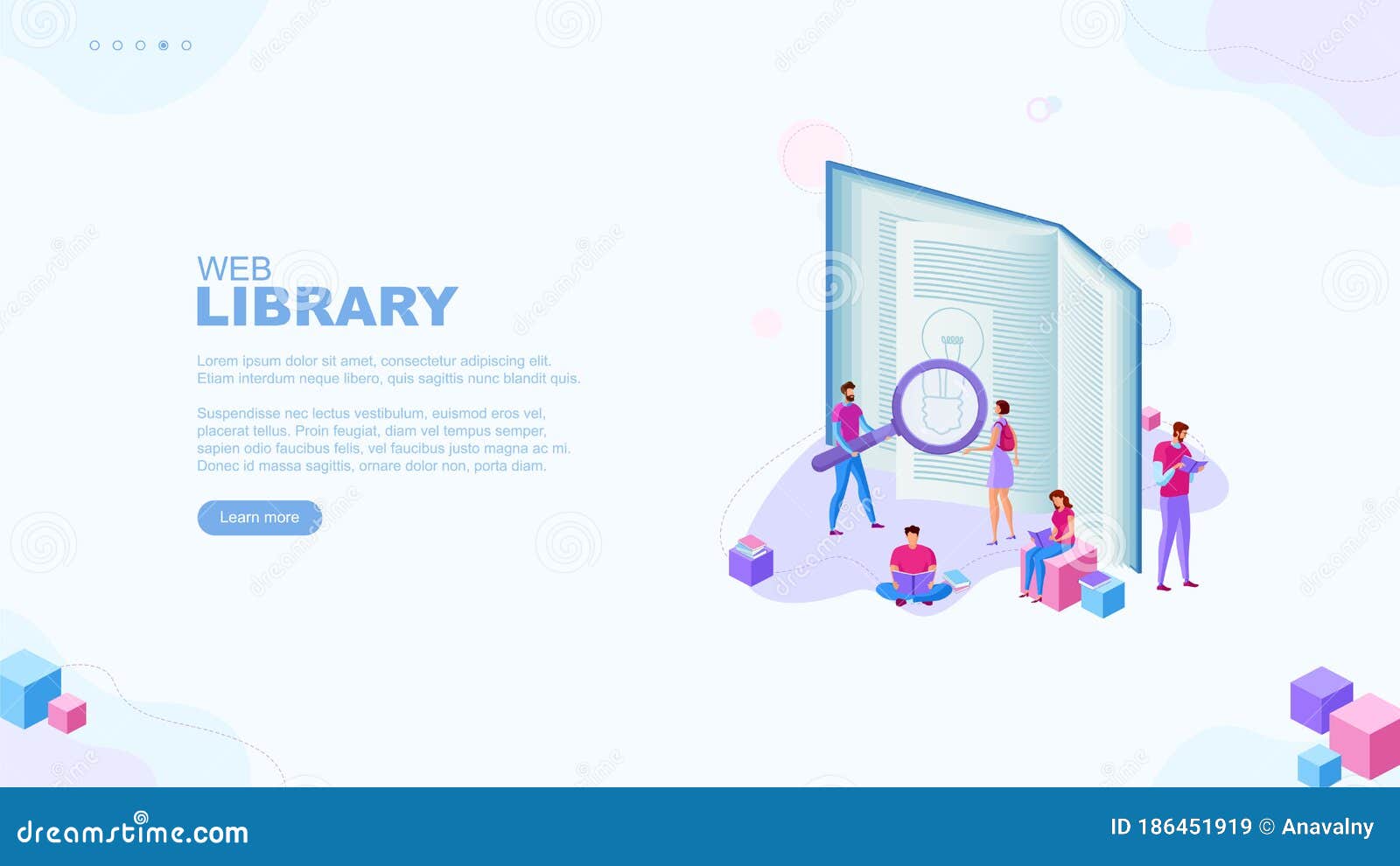 Web Library Page Concept. People Reading Books. Education. Knowledge ...