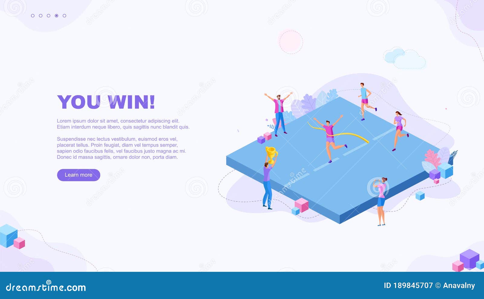 You Win Page Concept. Victory. Goal Achievment. Challenge. Cup Reward ...