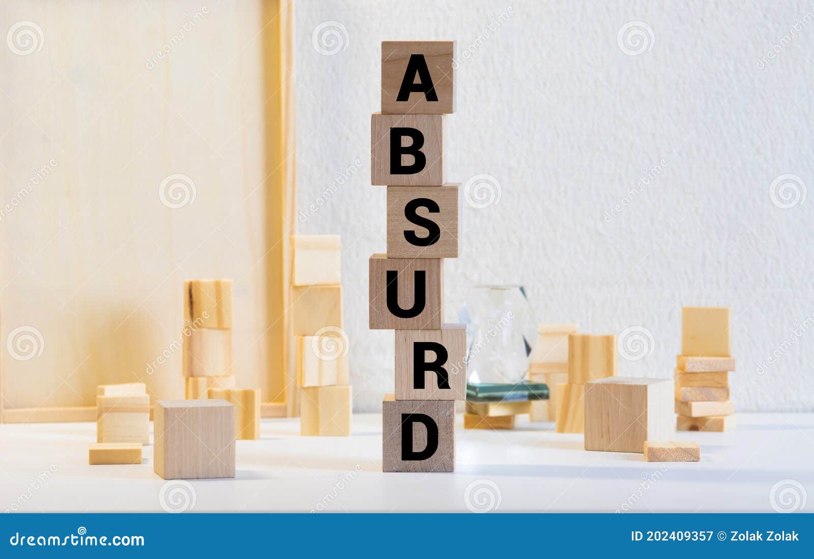 ABSURD Word Made with Building Blocks Isolated on White Stock Image ...