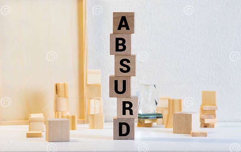 ABSURD Word Made with Building Blocks Isolated on White Stock Image ...