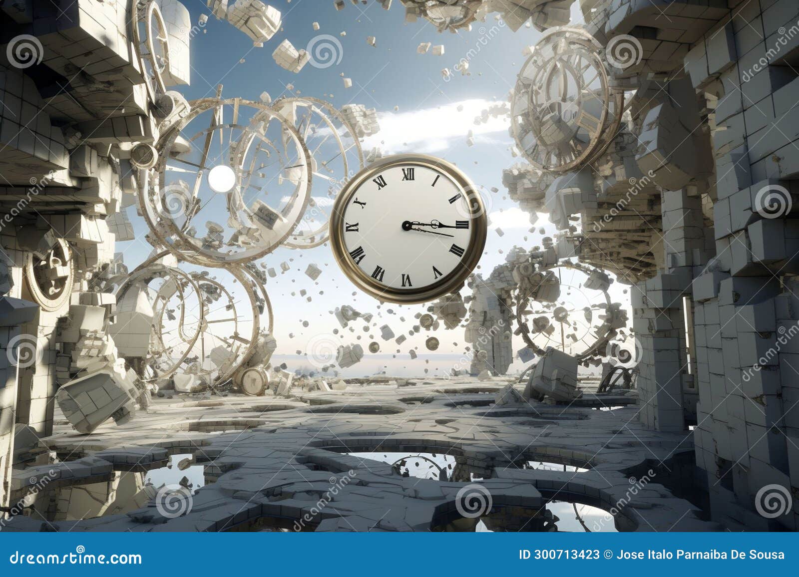 Absurdly Twisted Reality Where Time Has Stock Illustration ...