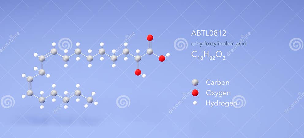 Abtl0812 Molecule, Molecular Structures, Alpha-hydroxylinoleic Acid, 3d ...