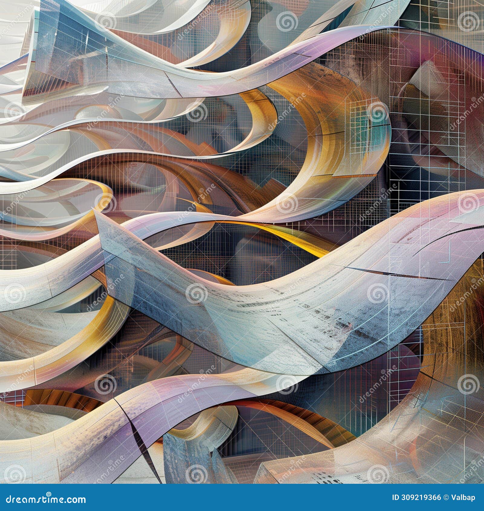 Abtract Conceptual Background Image of Mountains, Waves and Layers ...