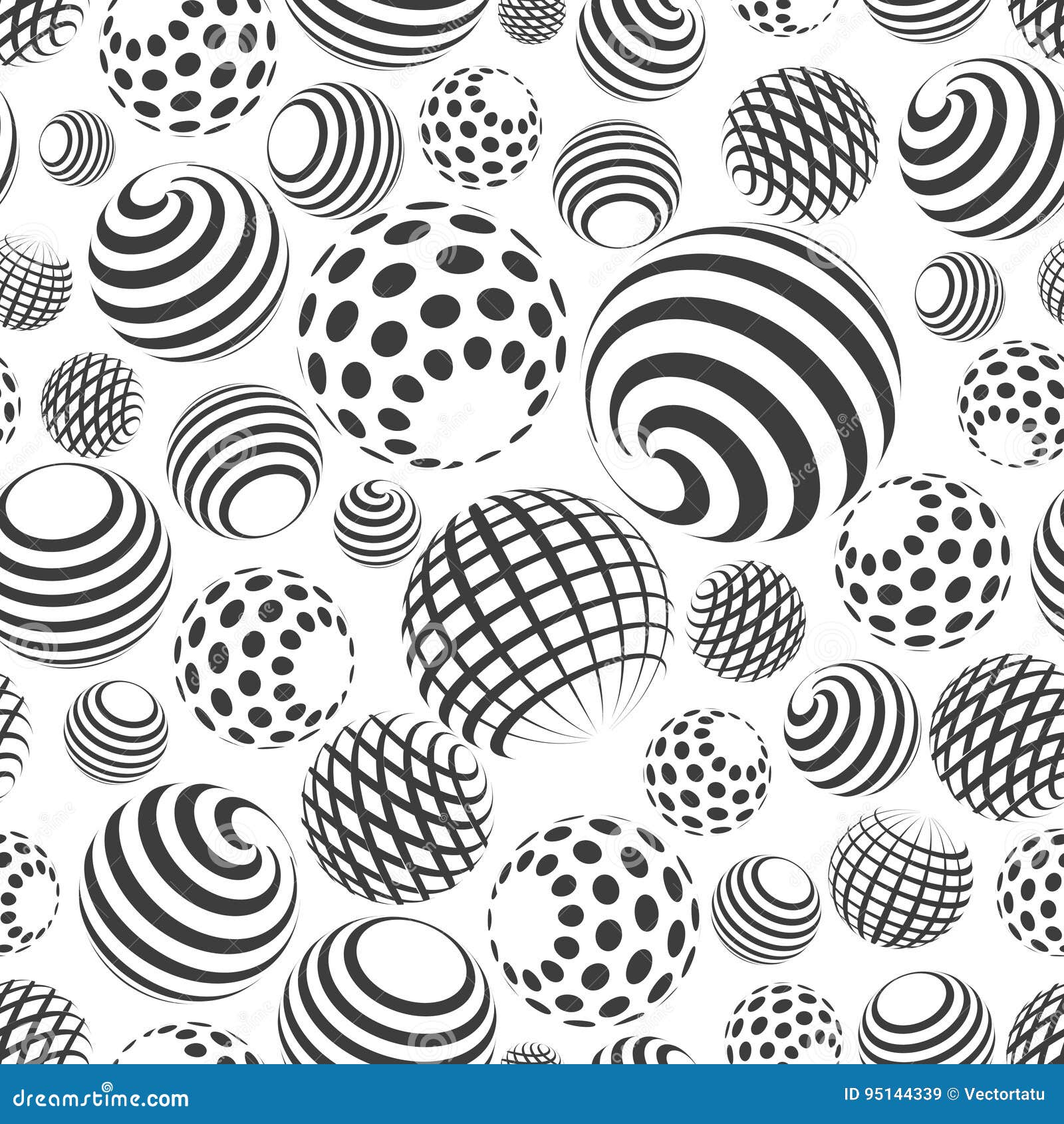 Abtract Halftone Spheres Seamless Pattern Stock Vector - Illustration ...