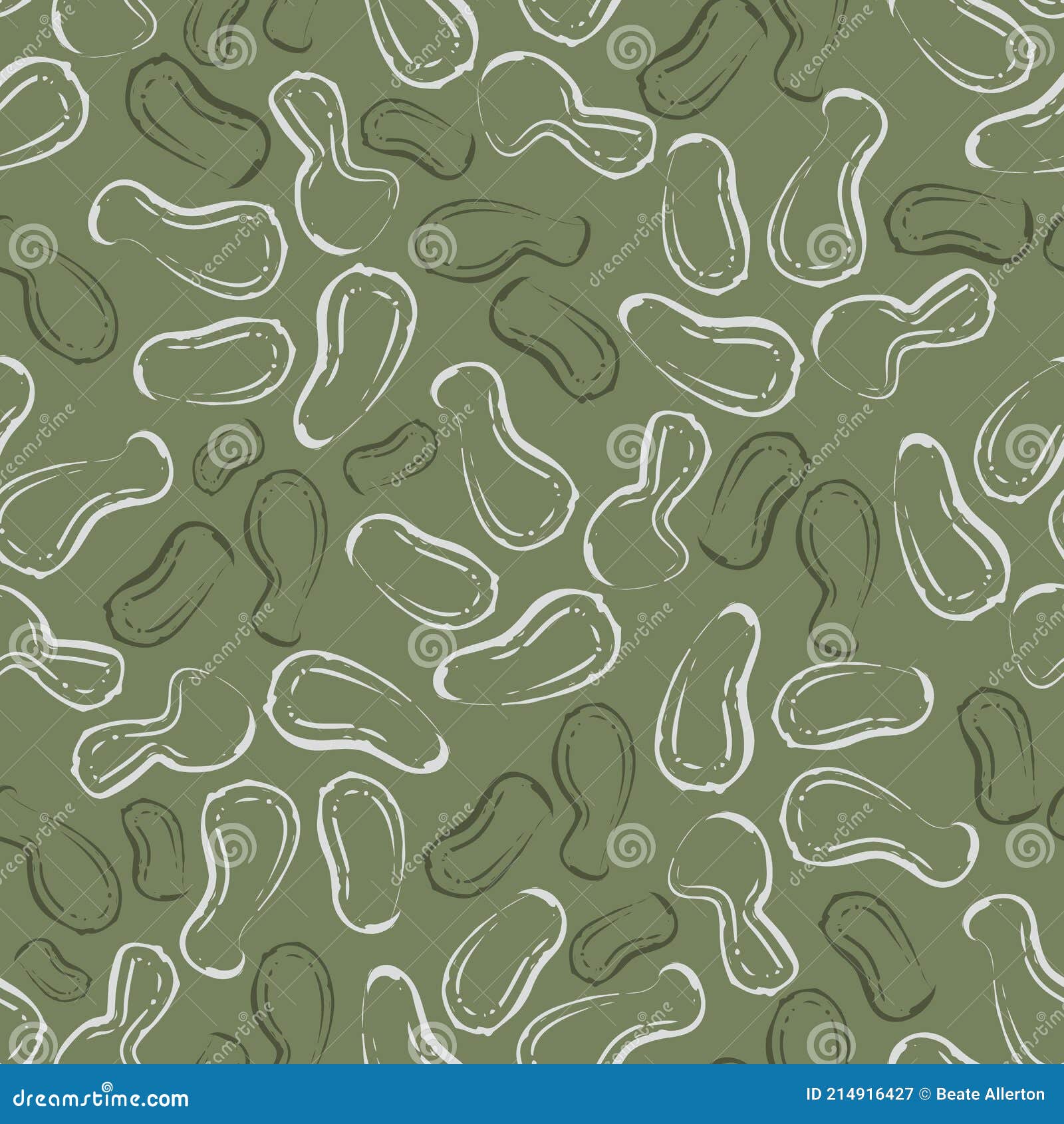 Abtract Peanut Shell Line Art Seamless Vector Pattern Background ...