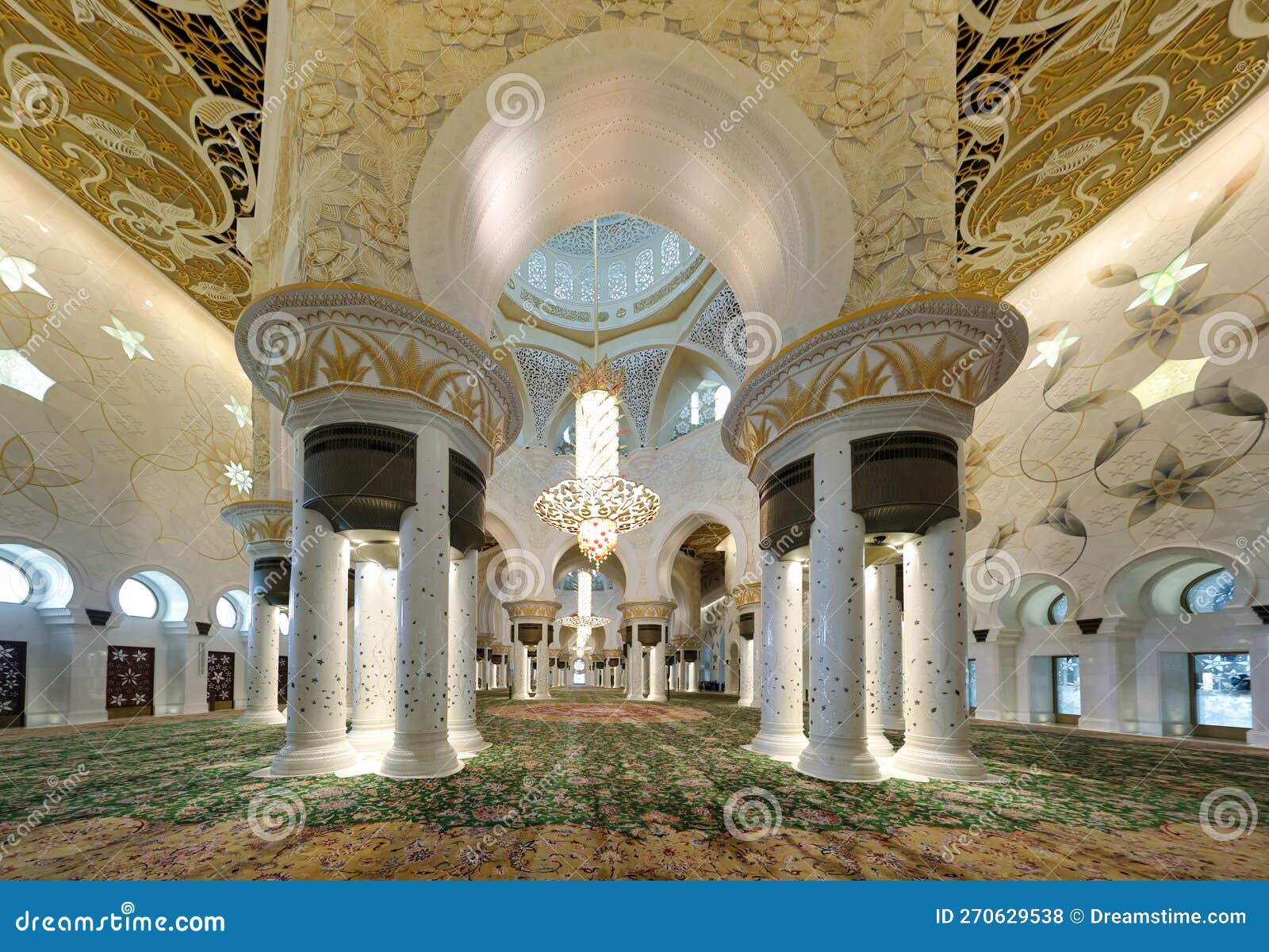 Abu Dhabi - Interior of Grand Mosque, UAE Stock Photo - Image of ...