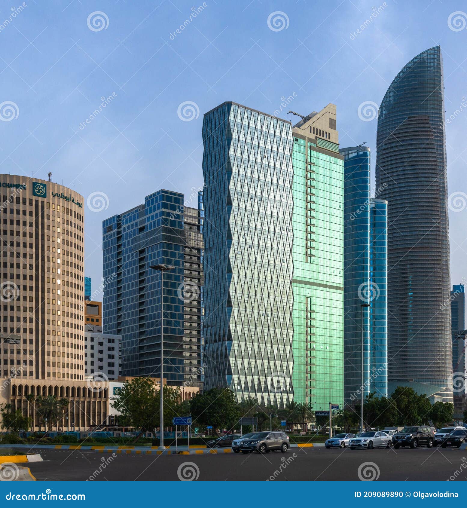 Abu Dhabi, UAE - March 31. 2019. Modern Skyscrapers on Sultan Bin Zayed ...