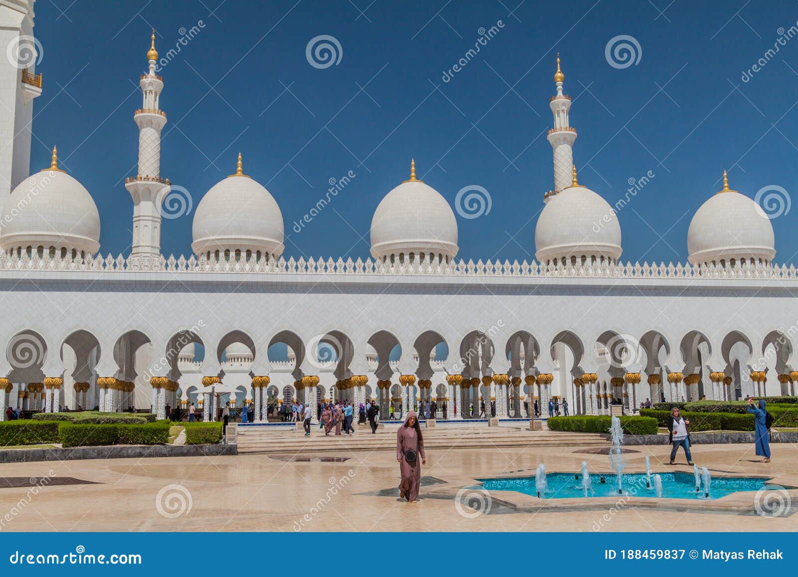 ABU DHABI, UAE - MARCH 9, 2017: View of Sheikh Zayed Grand Mosque in ...