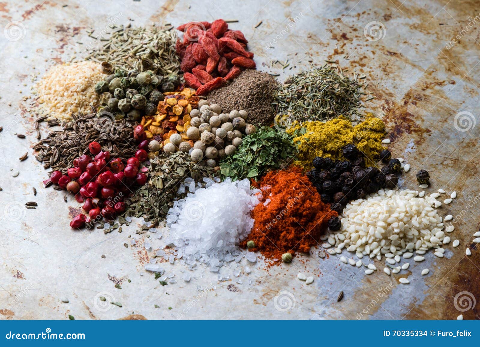 Abundance of color spices stock photo. Image of ground - 70335334