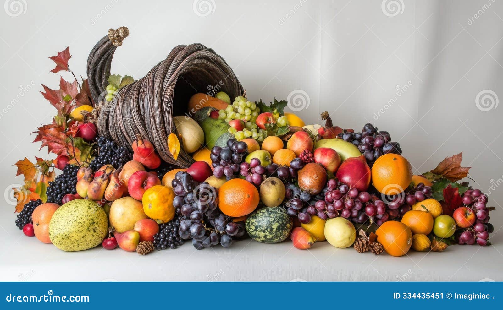 An Abundance of Fall Fruit Spilled from a Horn of Plenty Stock ...