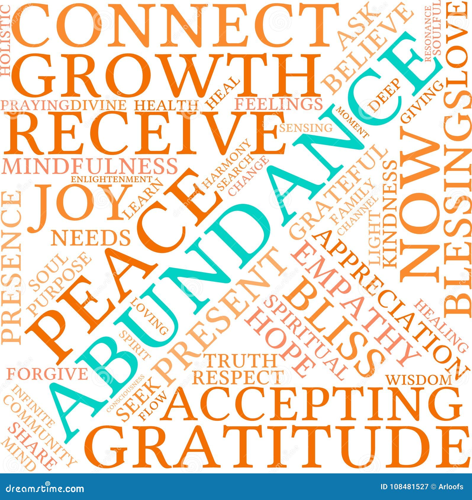 Abundance Word Cloud stock vector. Illustration of consciousness ...